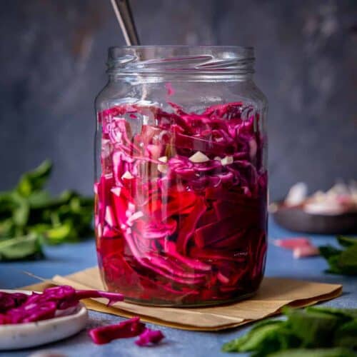 Quick Pickled Cabbage Recipe (Red & White) - Give Recipe