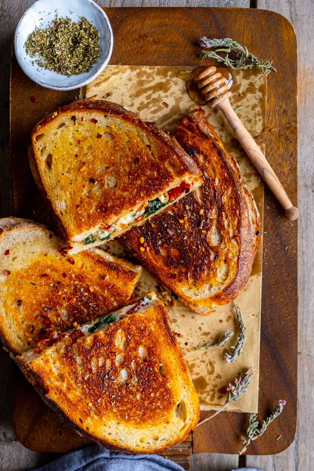 Feta Grilled Cheese Sandwich with Spinach - Give Recipe