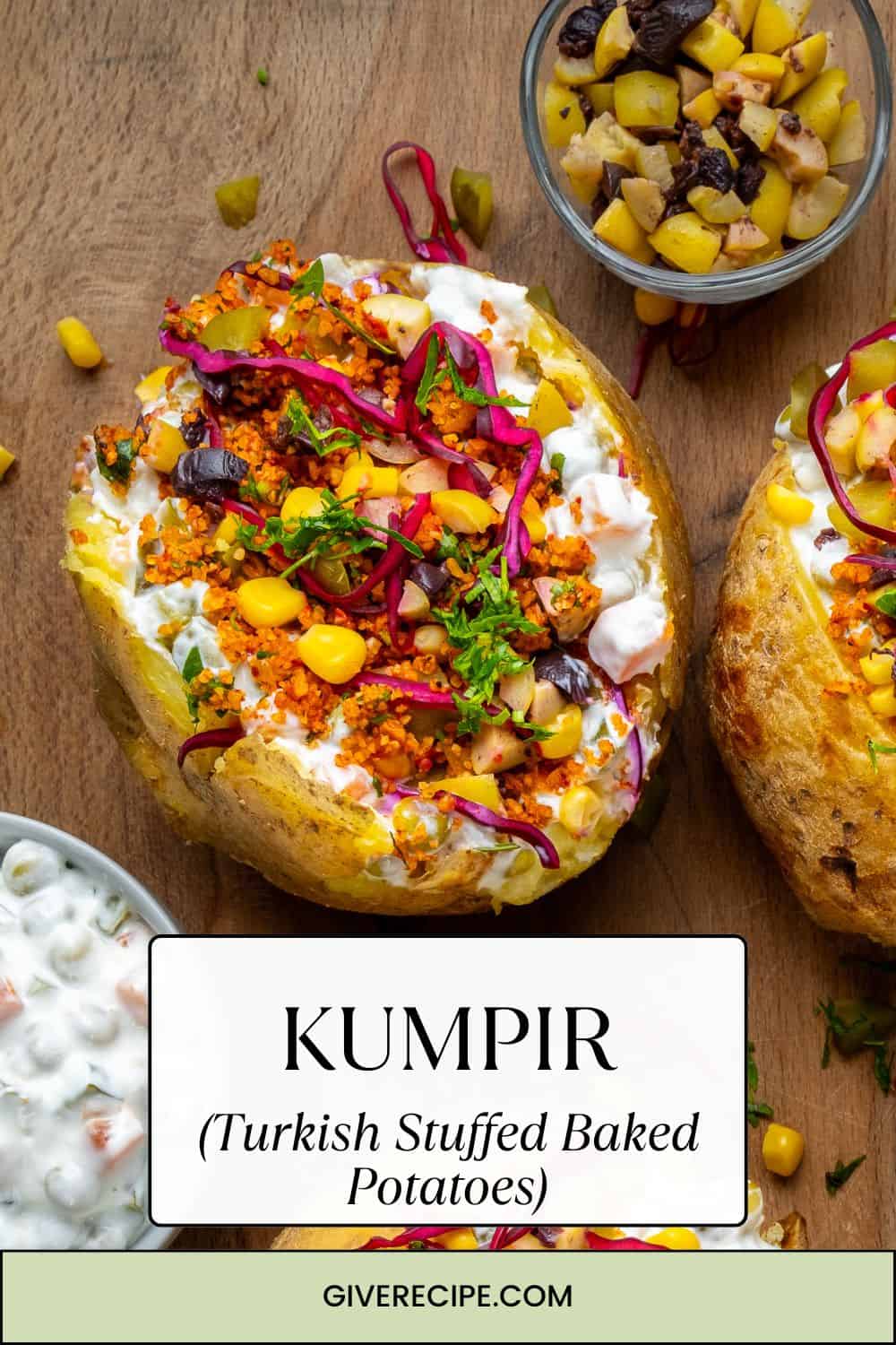 Kumpir - Turkish Stuffed Baked Potatoes - Give Recipe